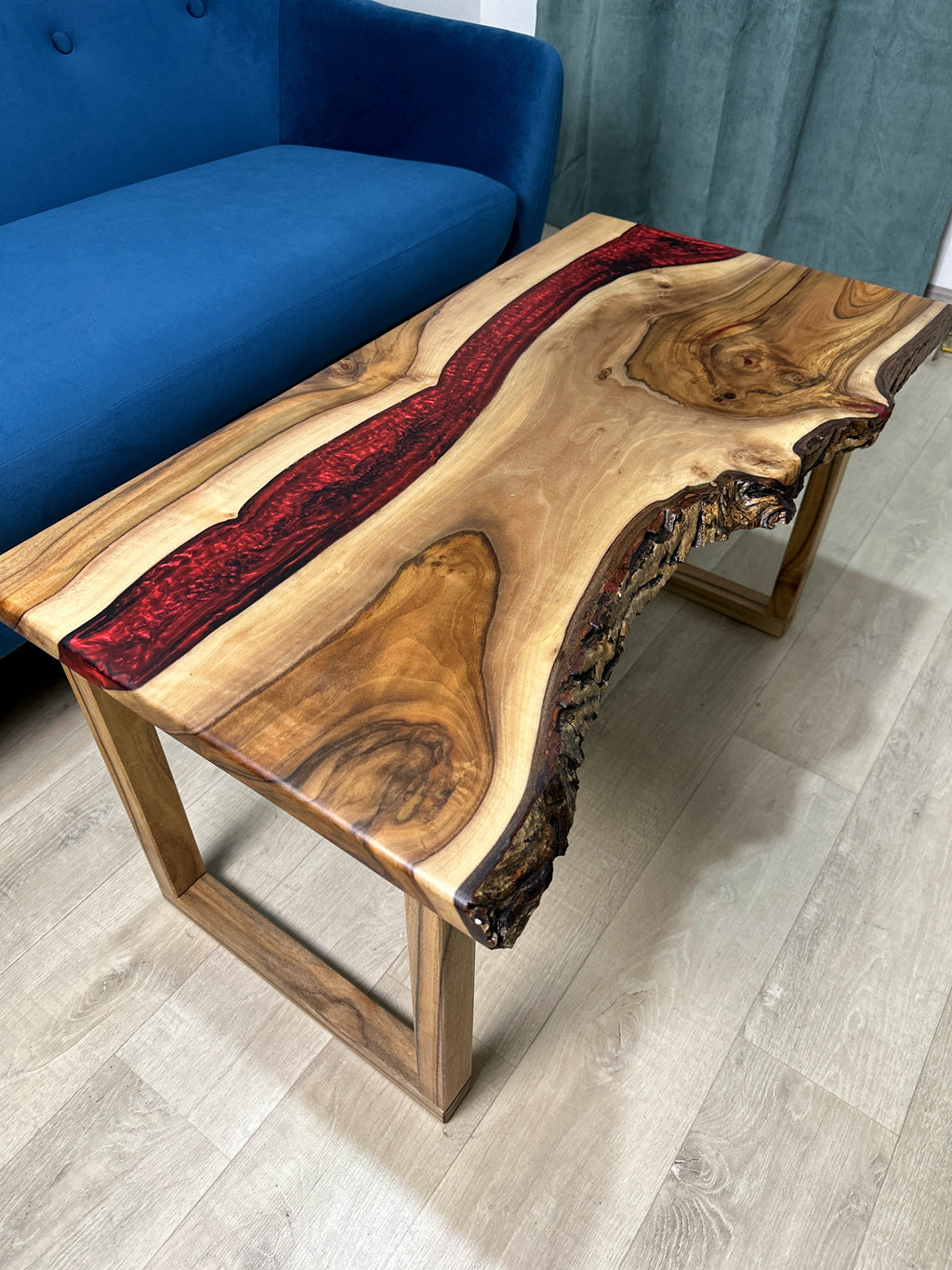 Red Epoxy River Walnut Coffee Table – ThunderWood Studio