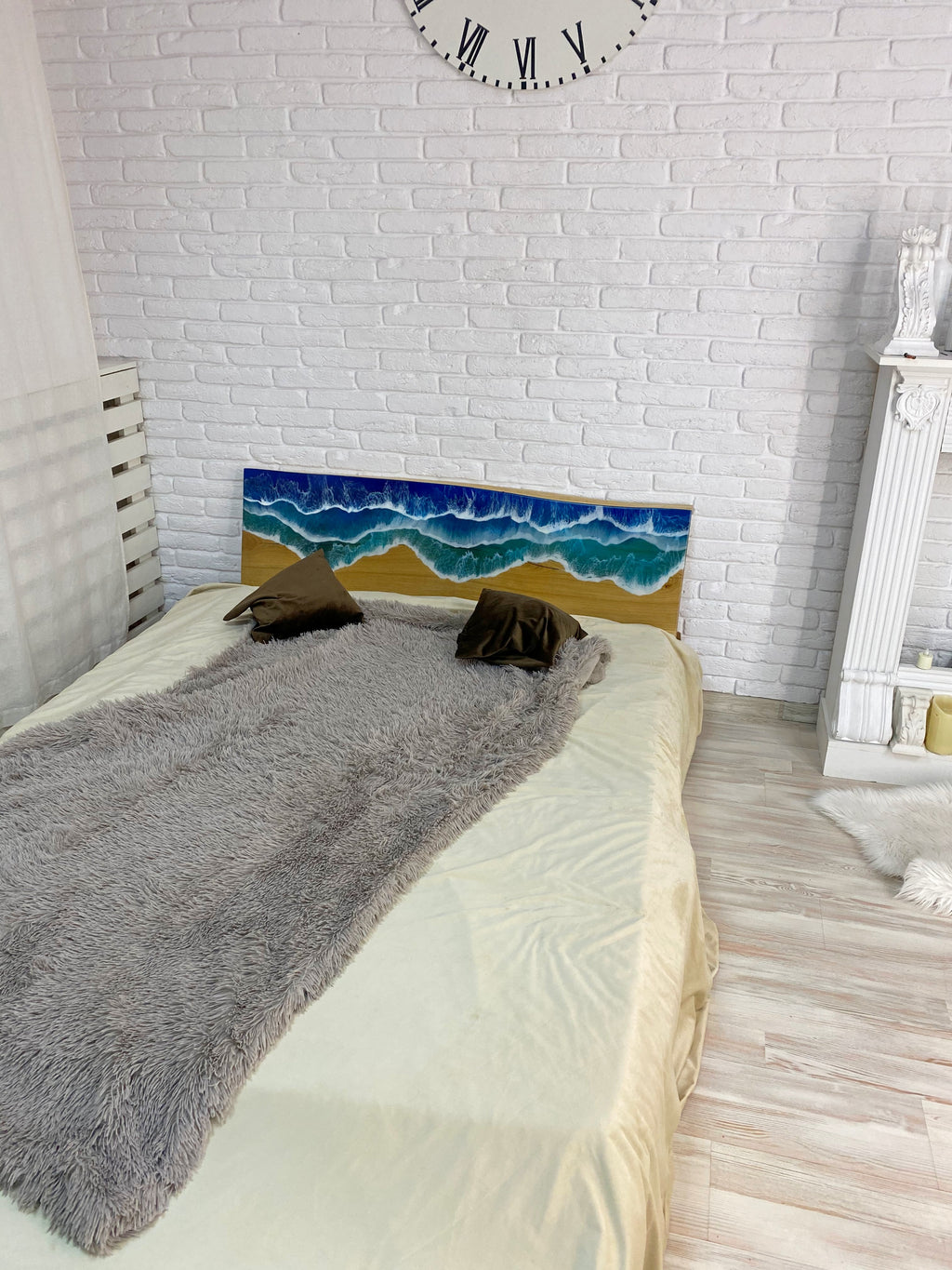 Ocean Resin Headboard – ThunderWood Studio