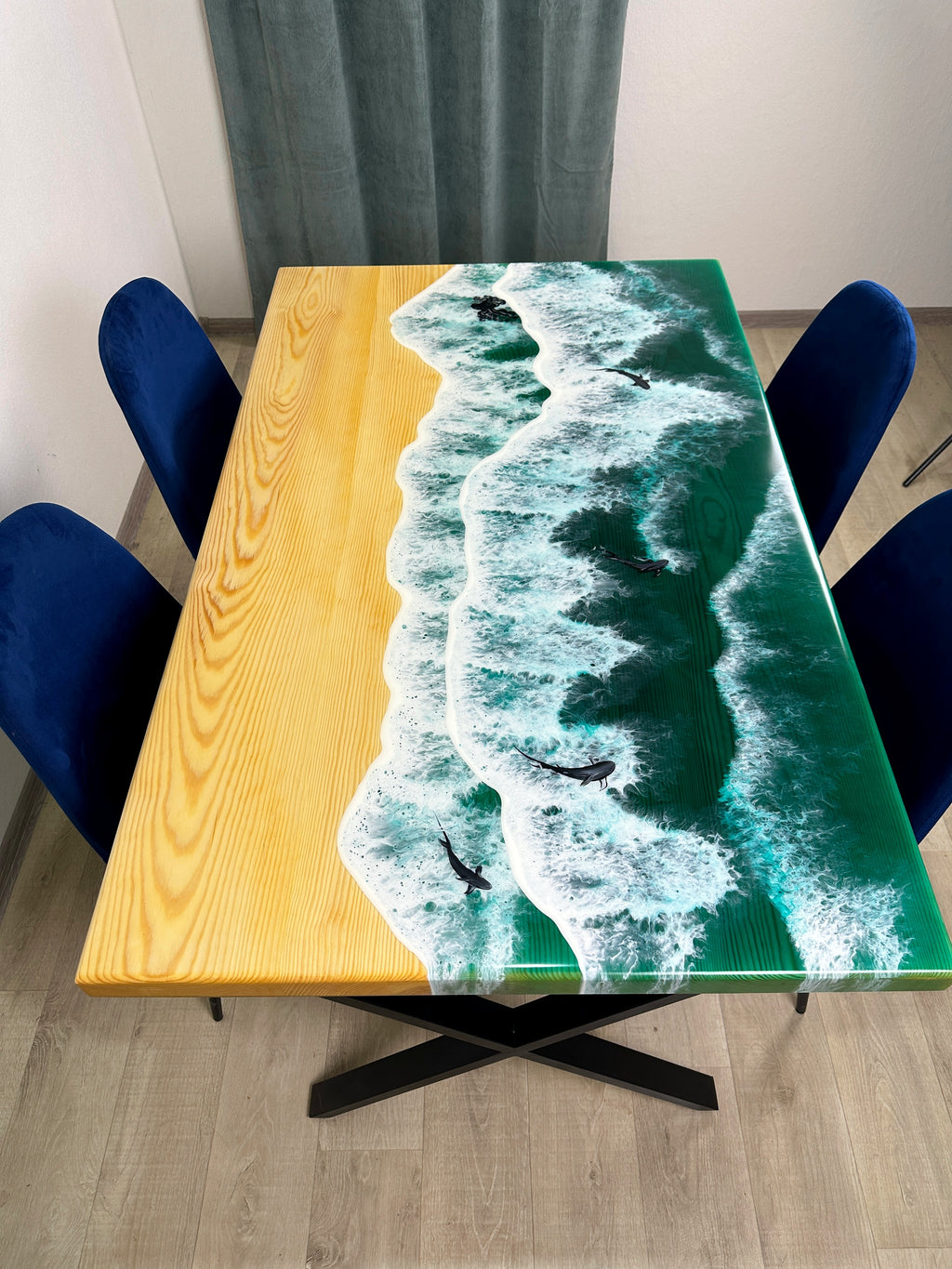 Epoxy Resin Rectangular Dining Table – ThunderWood Studio