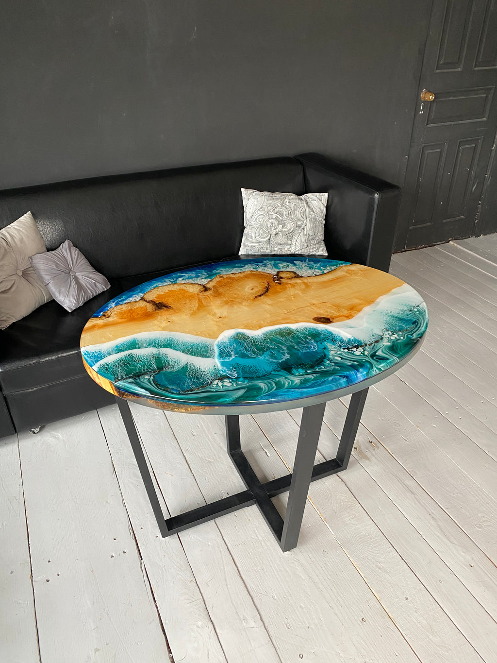 Oval Epoxy Wood Dining Table – ThunderWood Studio