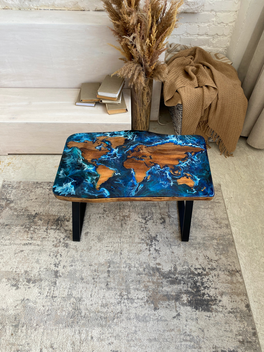 Epoxy World Map Table – ThunderWood Studio