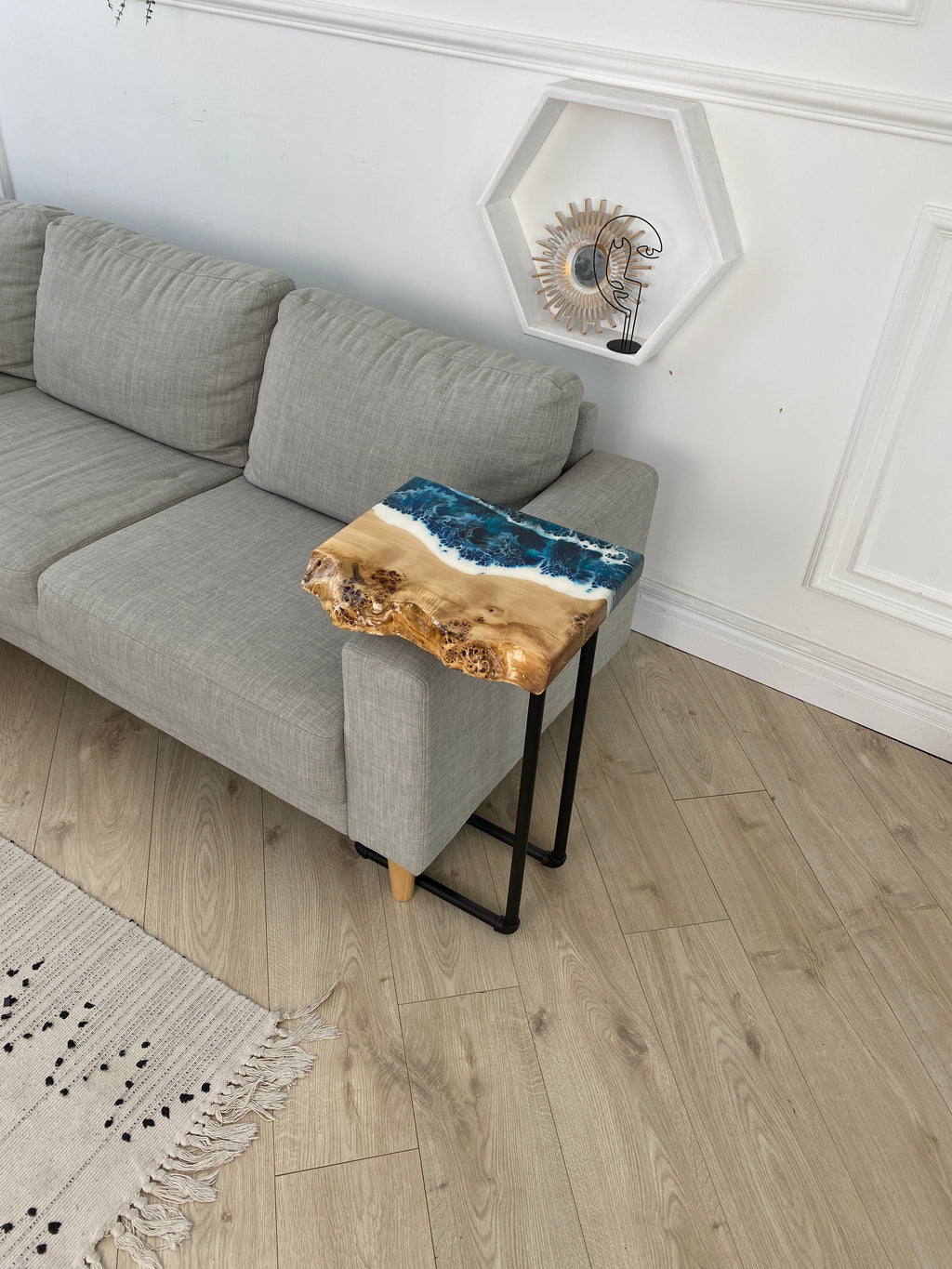 Ocean Wave Epoxy Resin Side Table – ThunderWood Studio