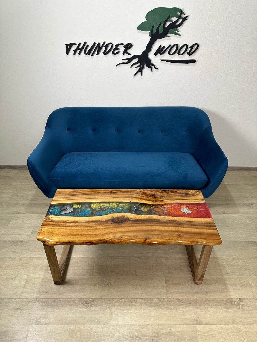 Star wars themed epoxy river table with battleships – ThunderWood Studio