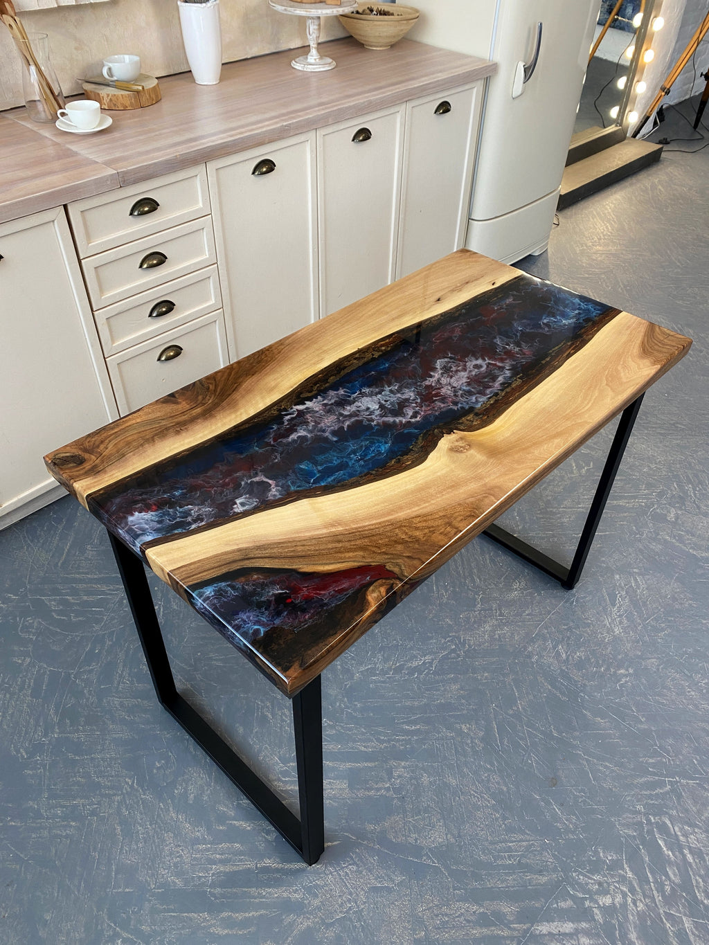 Space Black Epoxy Table – ThunderWood Studio